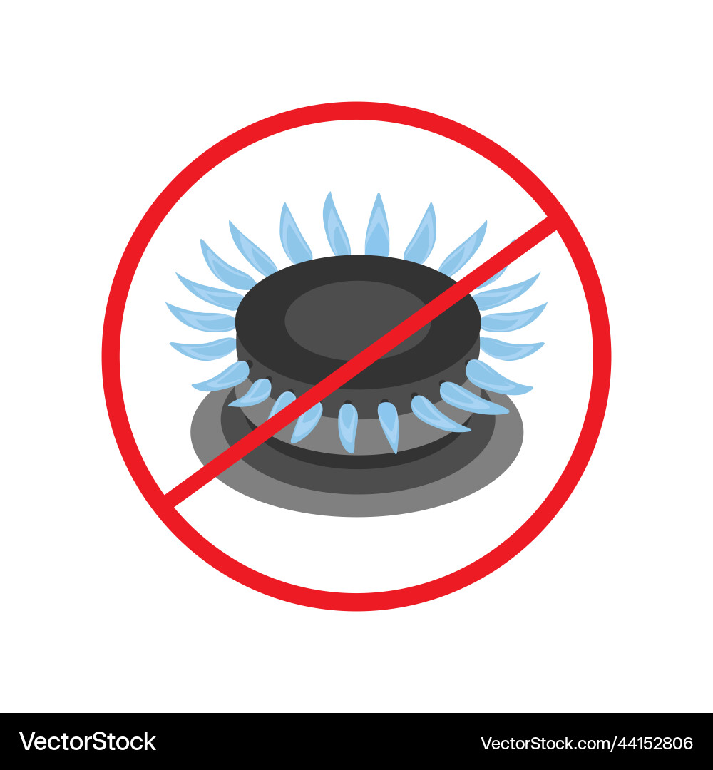 Gas crisis burning blue flame and prohibition Vector Image