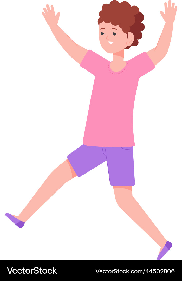 Happy running kid joyful active child character Vector Image