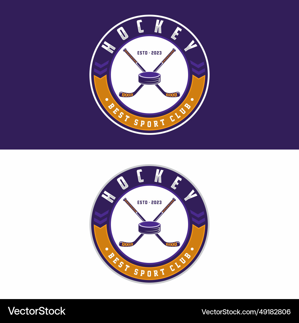 Hockey sport logo template Royalty Free Vector Image