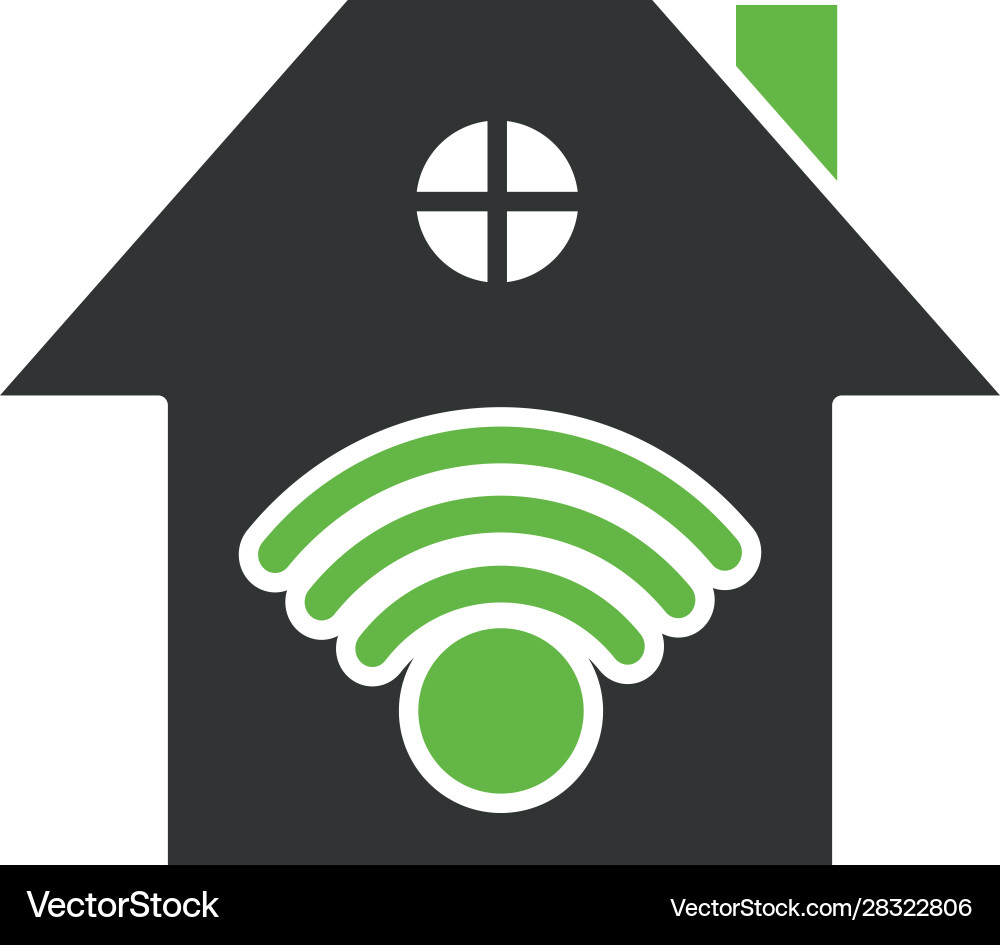 House front facade with wifi signal Royalty Free Vector