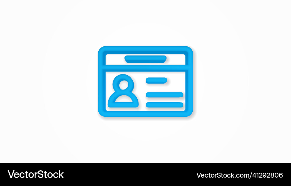 Id card car drive licence identity pass 3d Vector Image