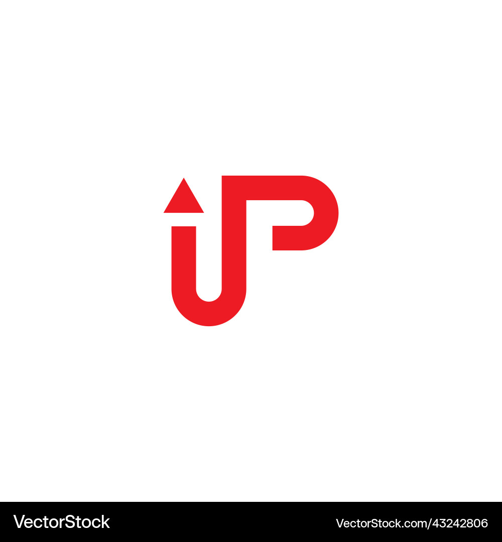 Letter up arrow up simple geometric logo Vector Image