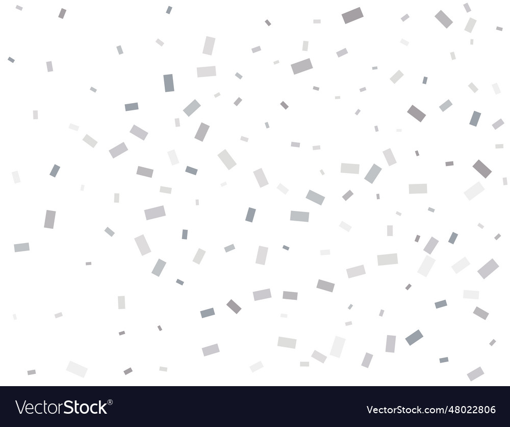 Modern light silver rectangular glitter confetti Vector Image