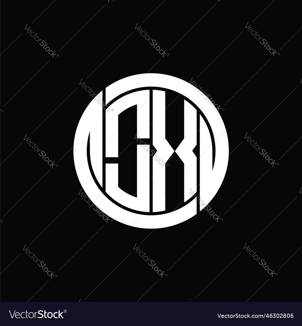 Ox logo monogram shield inside circle shape Vector Image