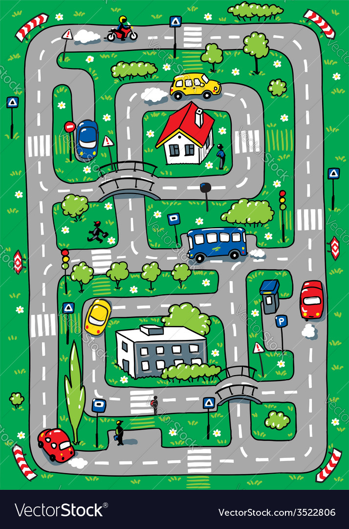 Road pattern Royalty Free Vector Image - VectorStock