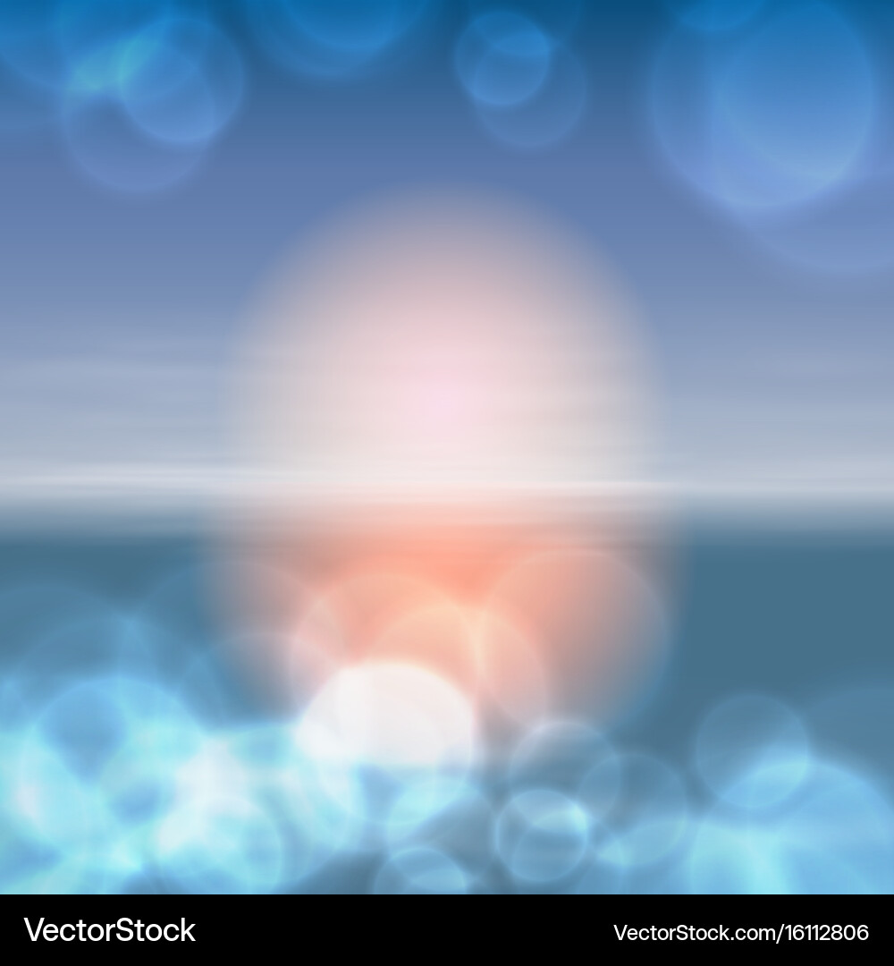 Sea sunset with the sun light on lens Royalty Free Vector