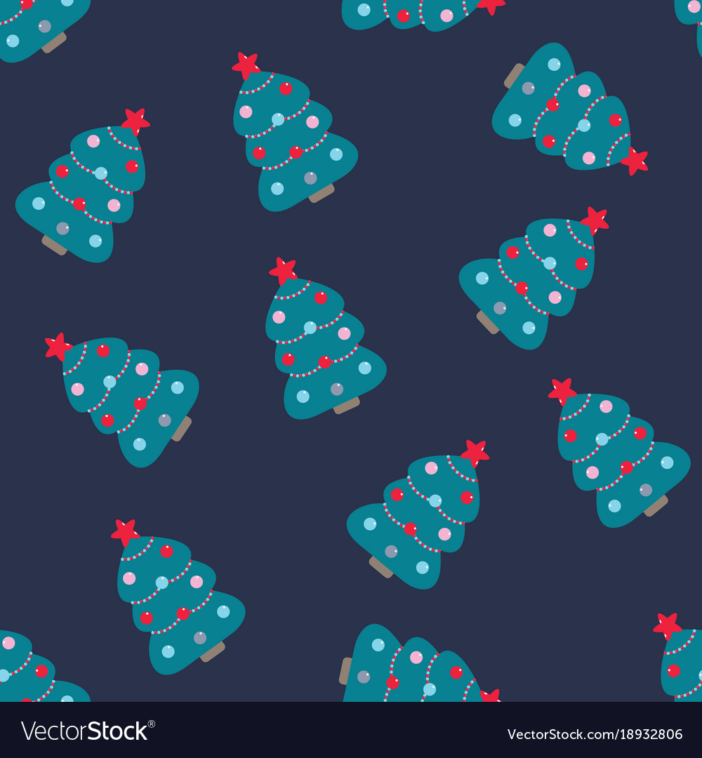 Seamless pattern christmas tree Royalty Free Vector Image