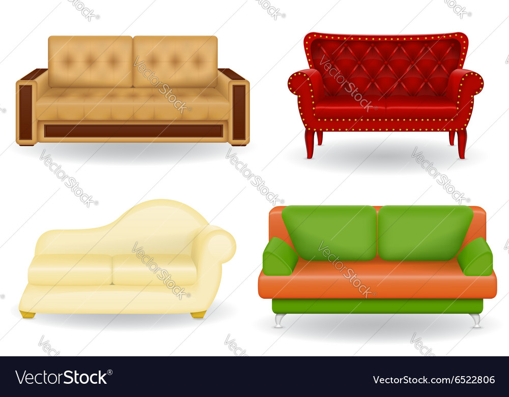 Set sofa Royalty Free Vector Image - VectorStock
