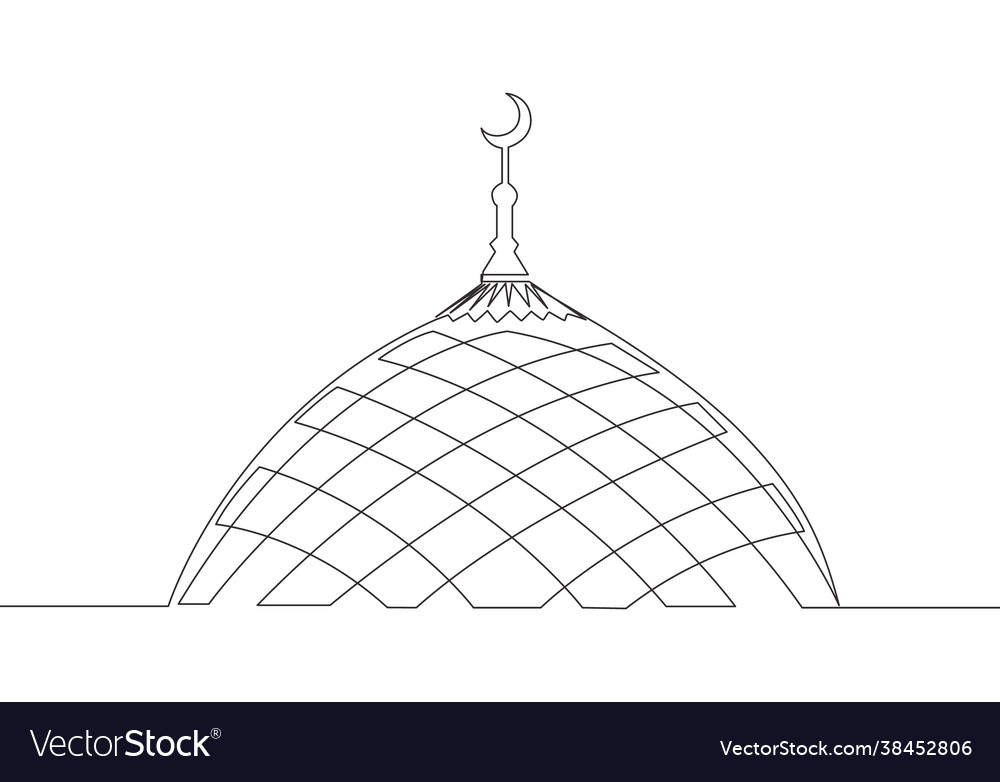 Single continuous line drawing historical Vector Image