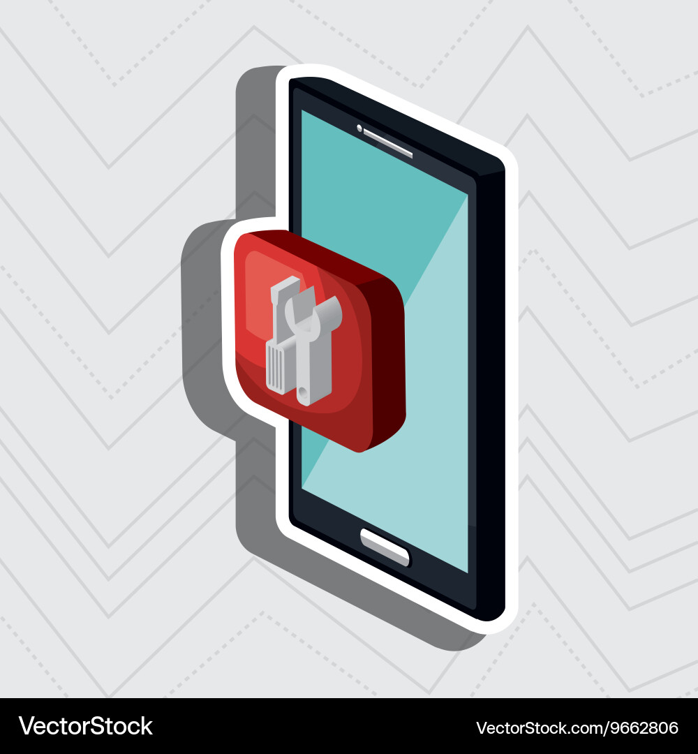 Smartphone service isolated icon design Royalty Free Vector