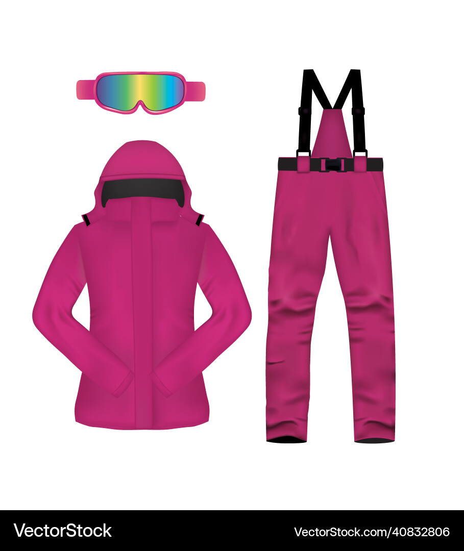 Winter ski jacket pants and googlies Royalty Free Vector