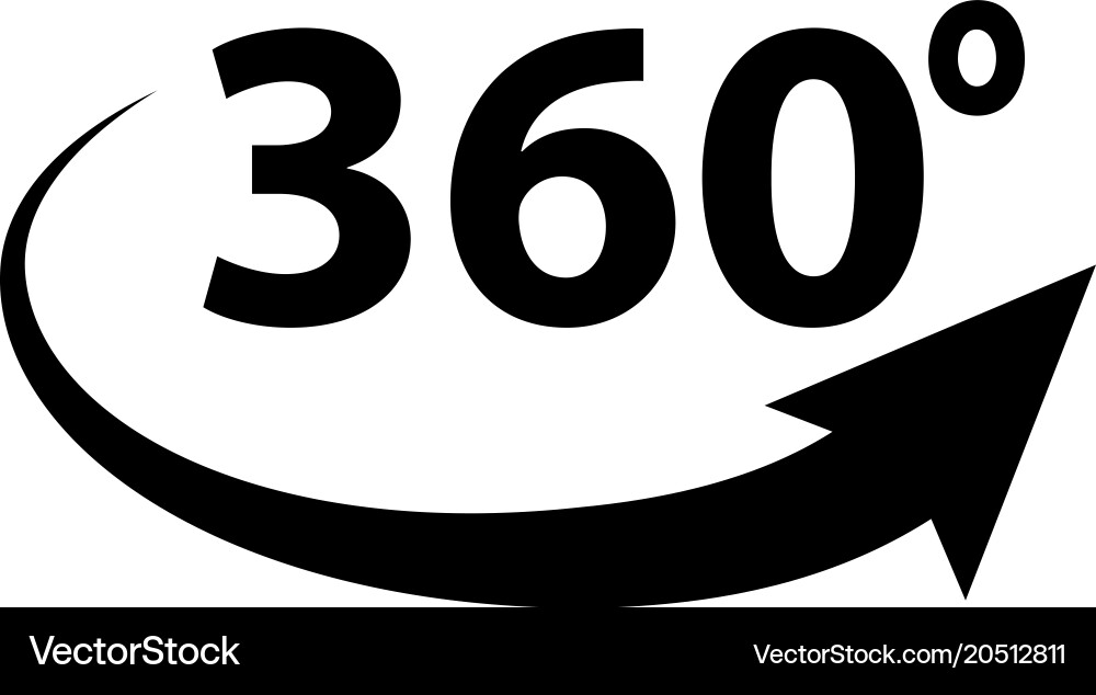 360 degree view degree panorama on white Vector Image