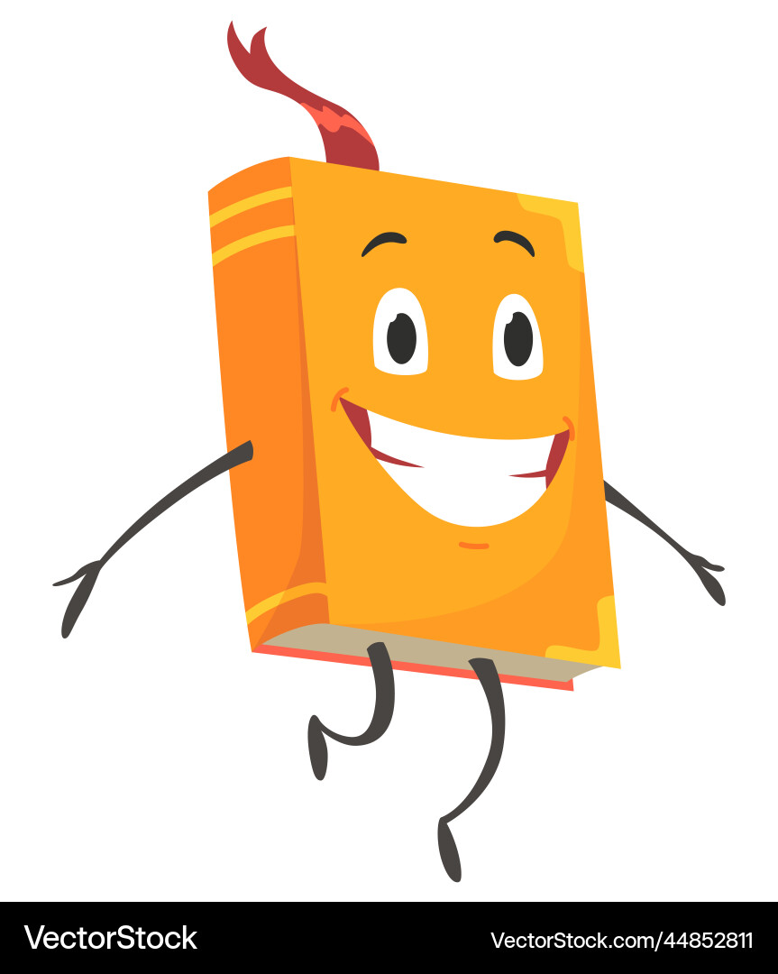 Book cute character cartoon face with emotion Vector Image