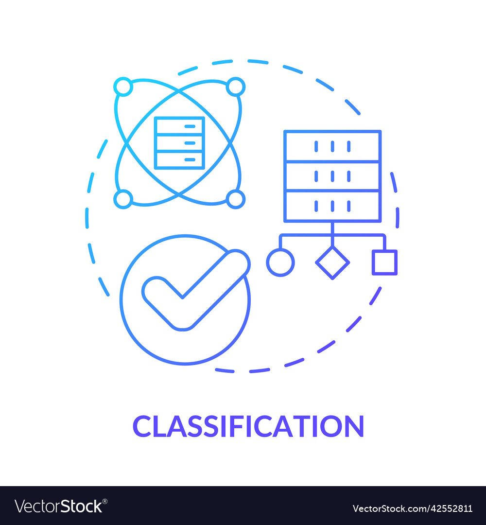 Classification blue gradient concept icon Vector Image