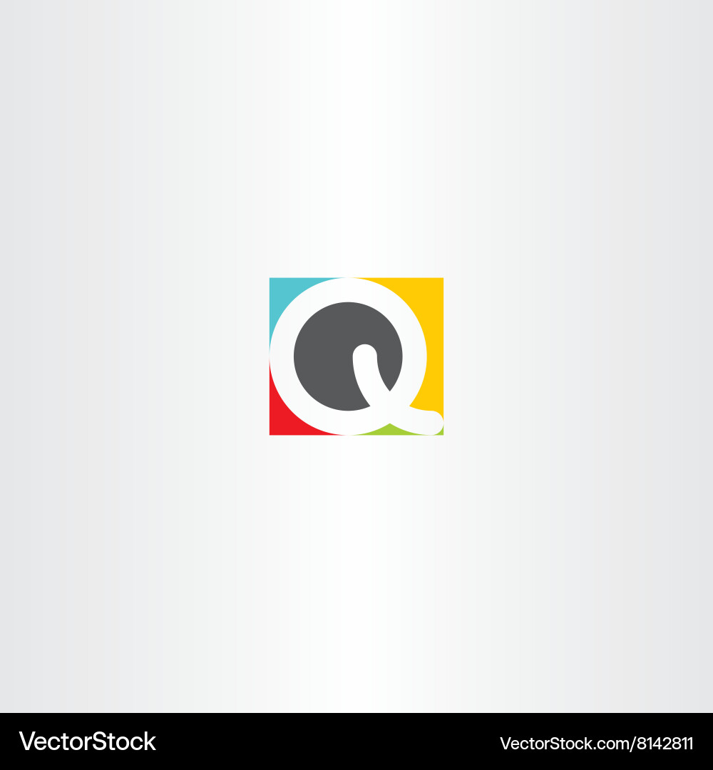 Colorful icon q letter design symbol Royalty Free Vector