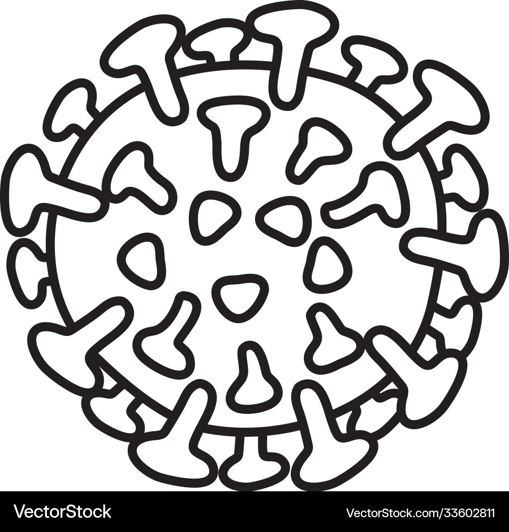 Corona virus particle line style icon Royalty Free Vector