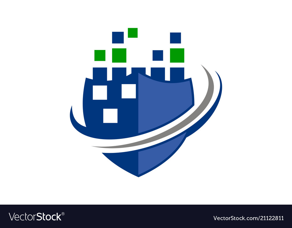 Digital shield template Royalty Free Vector Image