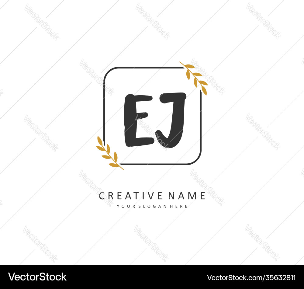 Ej initial letter handwriting and signature logo Vector Image