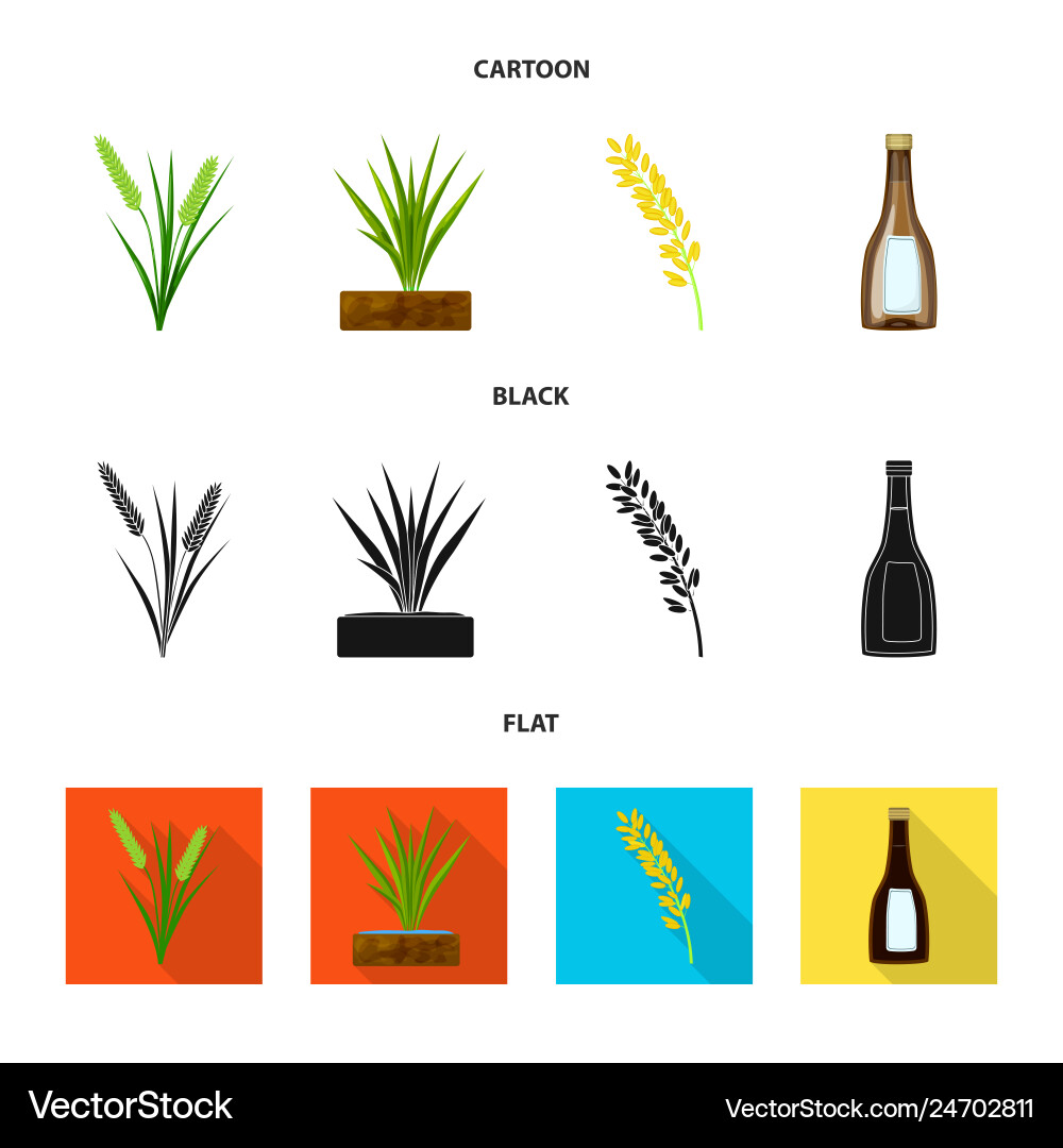 Isolated object of crop and ecological symbol set Vector Image