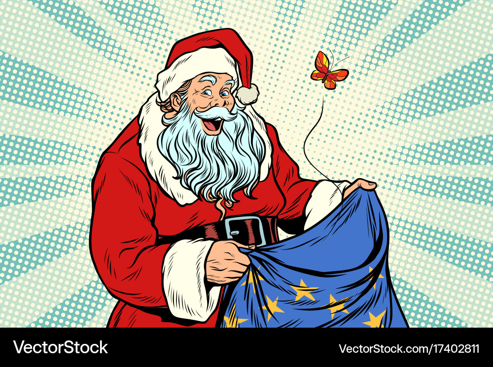 Joyful santa claus without gifts Royalty Free Vector Image