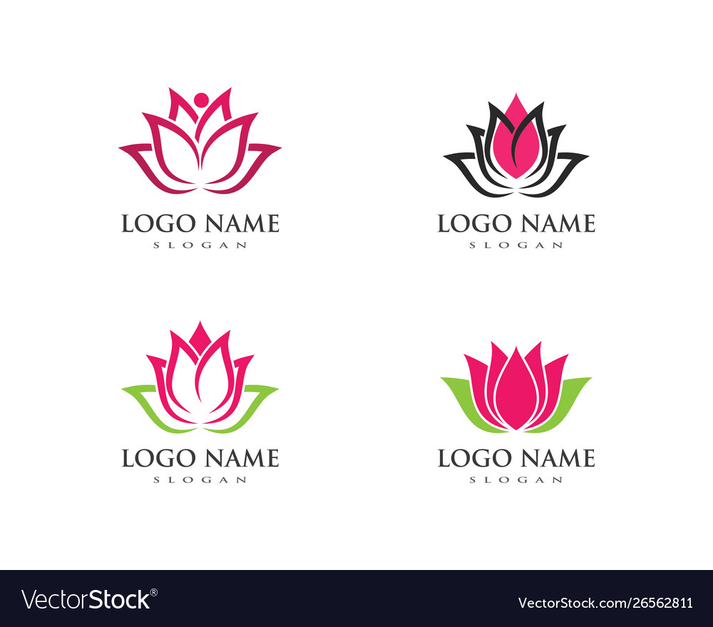 Lotus flowers design logo template Royalty Free Vector Image