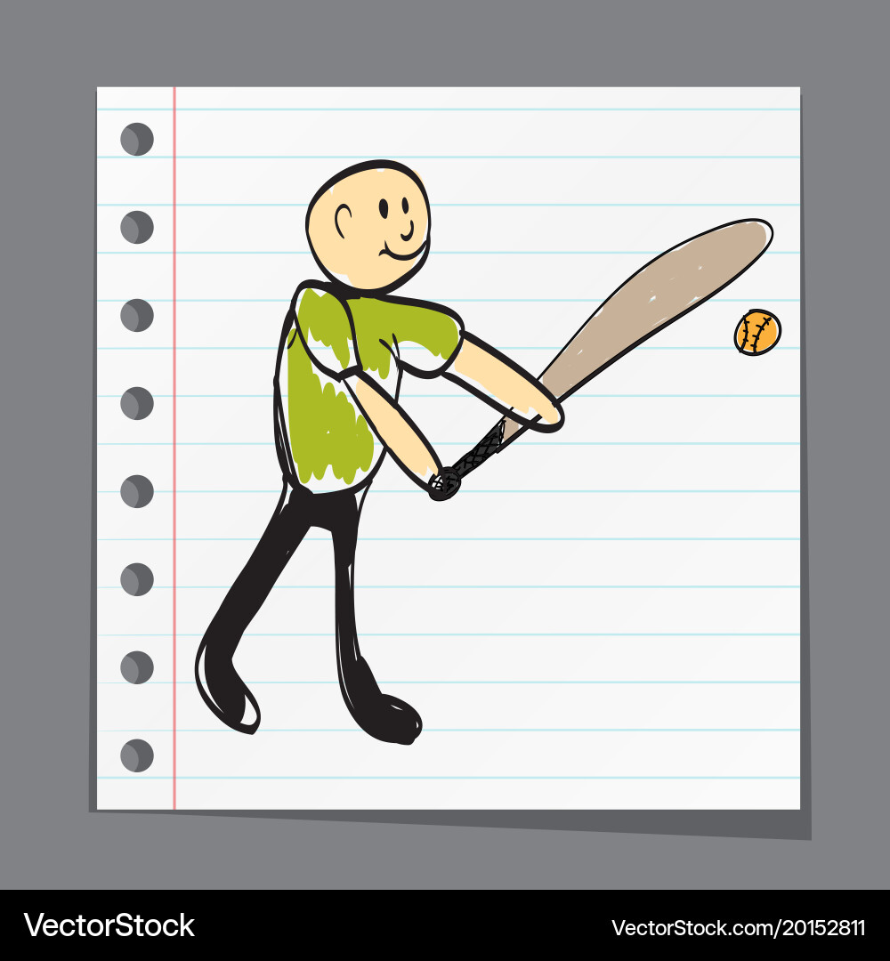 Man playing baseball Royalty Free Vector Image
