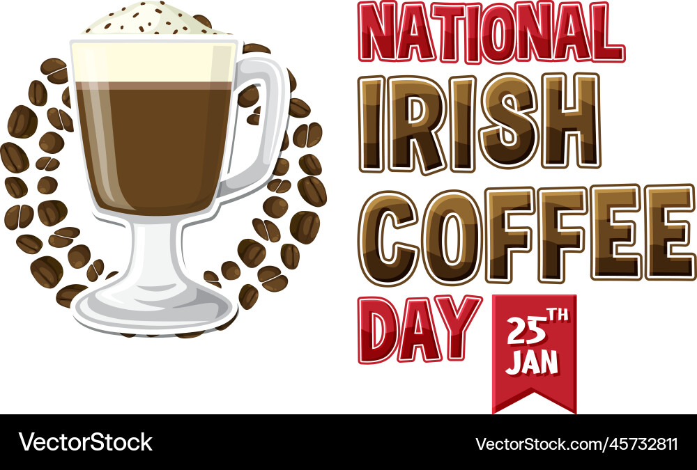 National irish coffee day banner design Royalty Free Vector