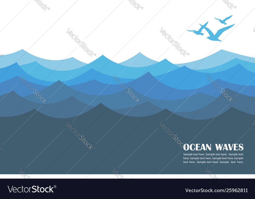 Ocean waves background Royalty Free Vector Image