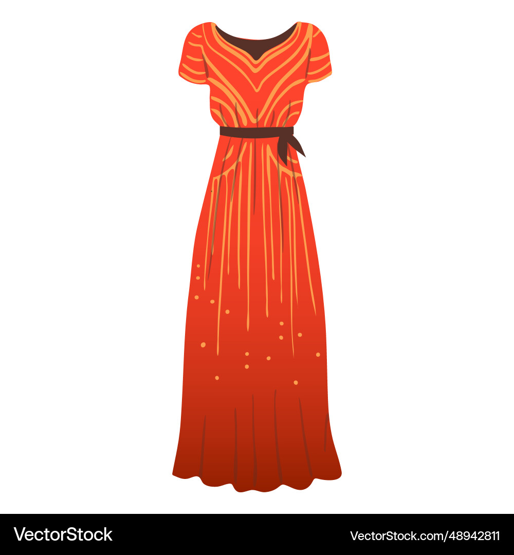 Outfit long female dress Royalty Free Vector Image