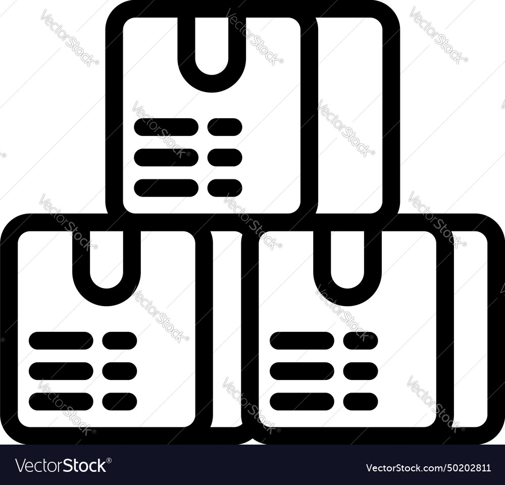 Parcel stack icon outline storage logistic Vector Image