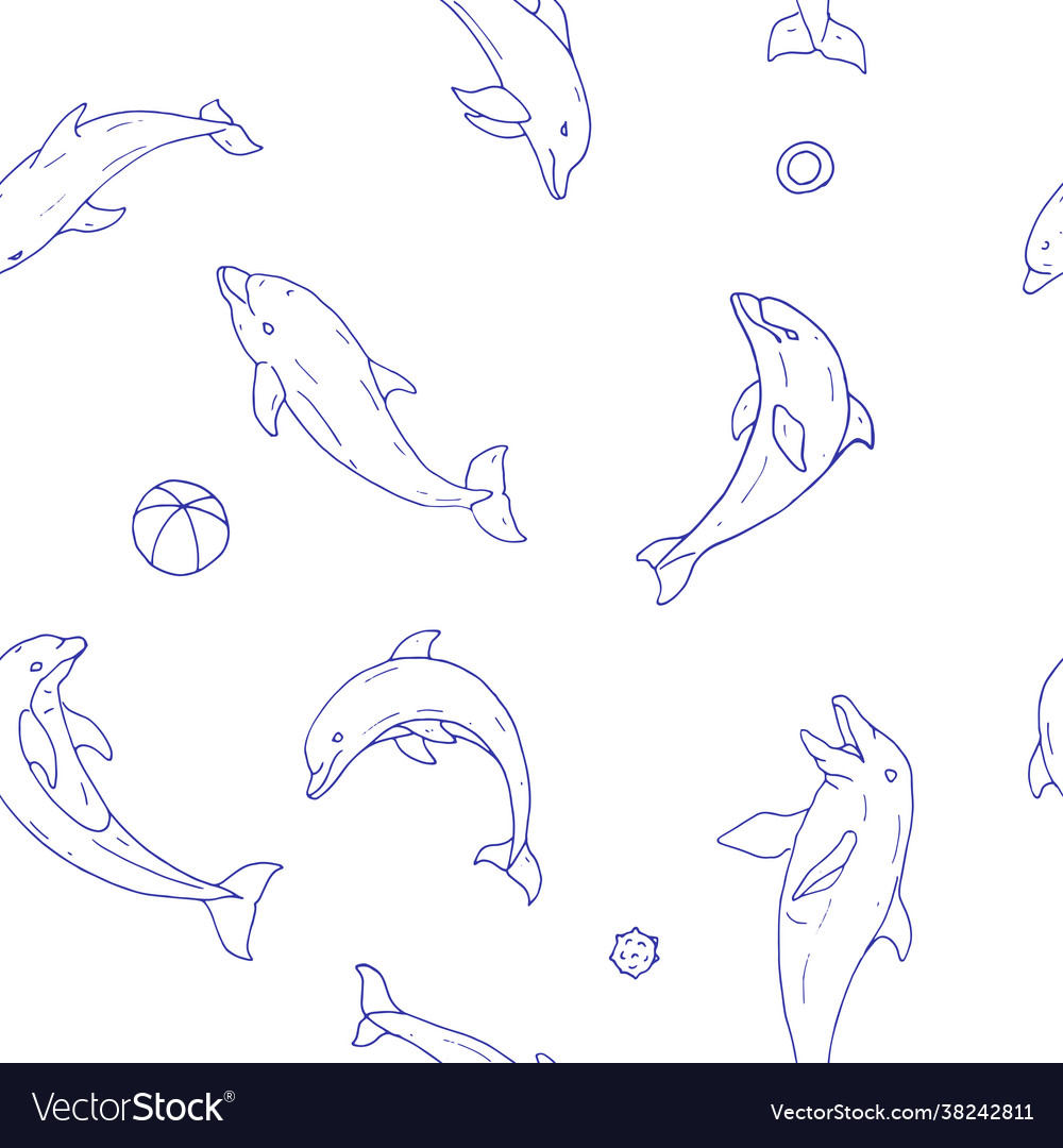 Pattern dolphin images Royalty Free Vector Image