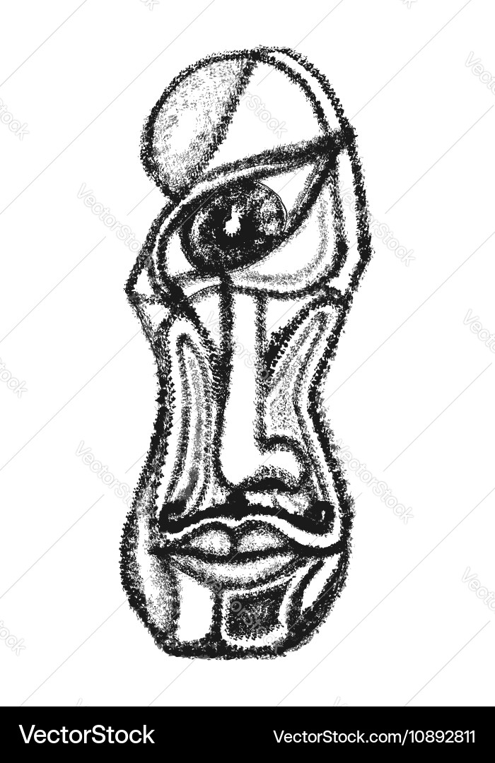 Portrait of a man hand drawn Royalty Free Vector Image
