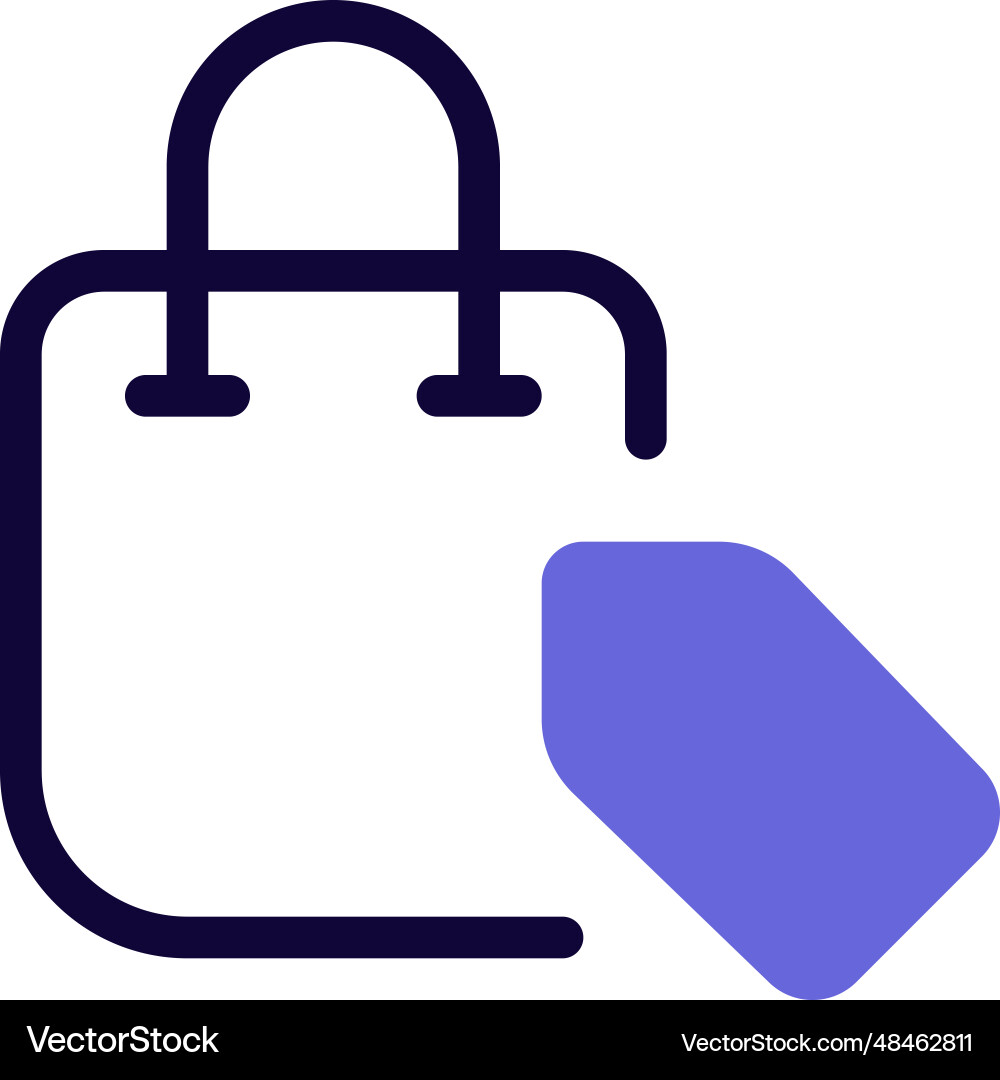 Price tag labelled on the carry bag Royalty Free Vector