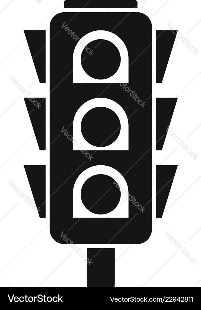 Road cross traffic lights icon simple style Vector Image