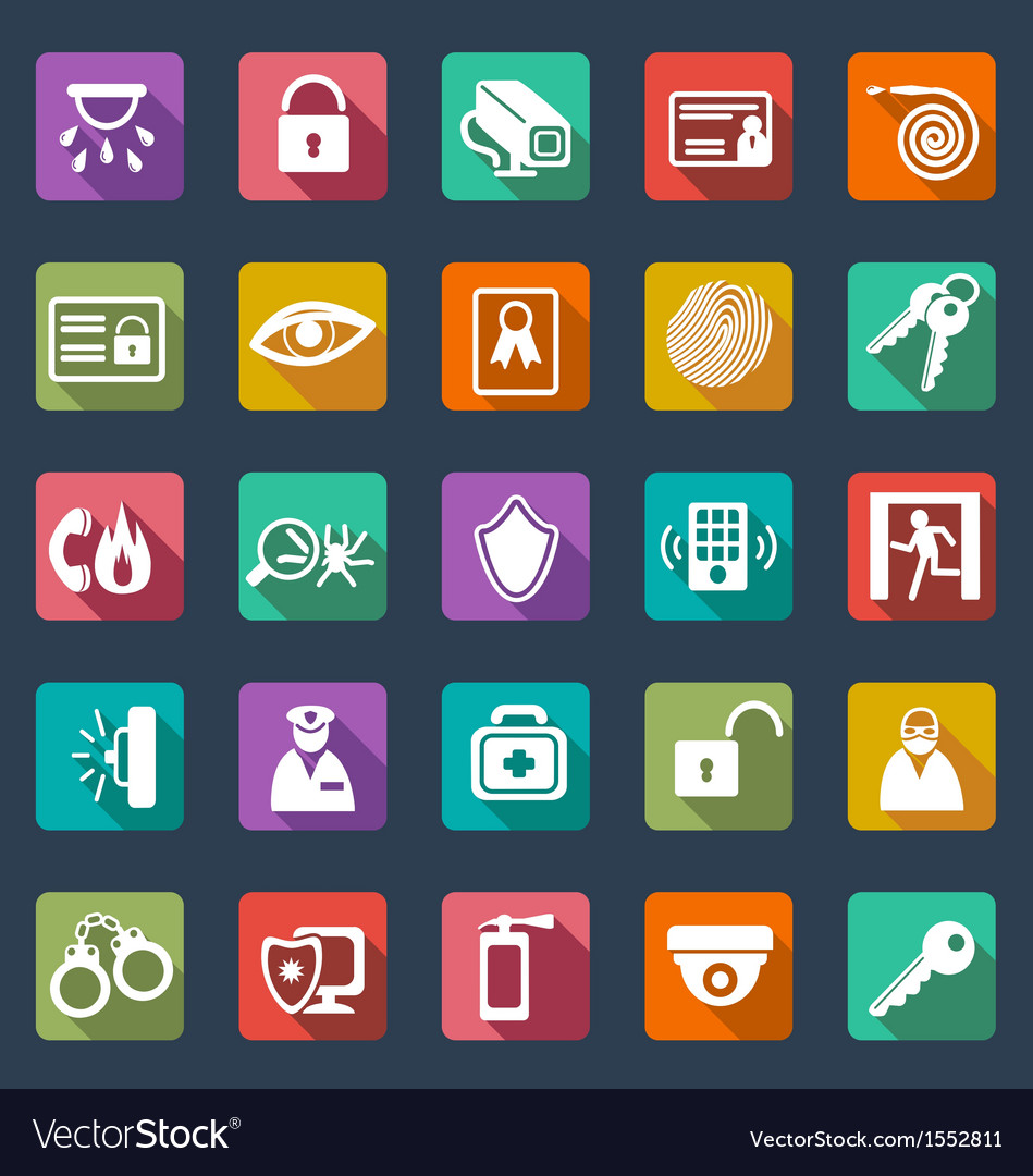 Security icons- flat design Royalty Free Vector Image