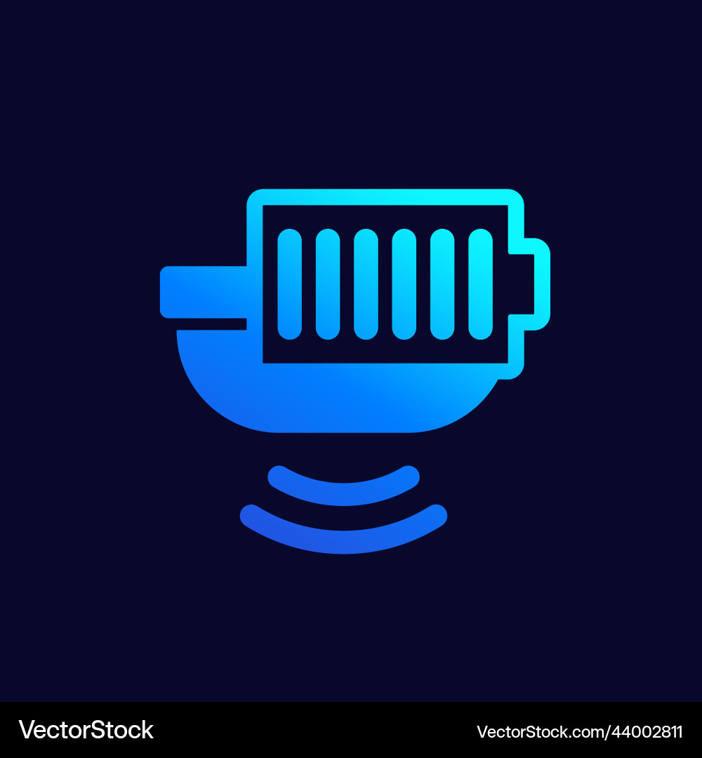 Sensor with a full battery icon Royalty Free Vector Image