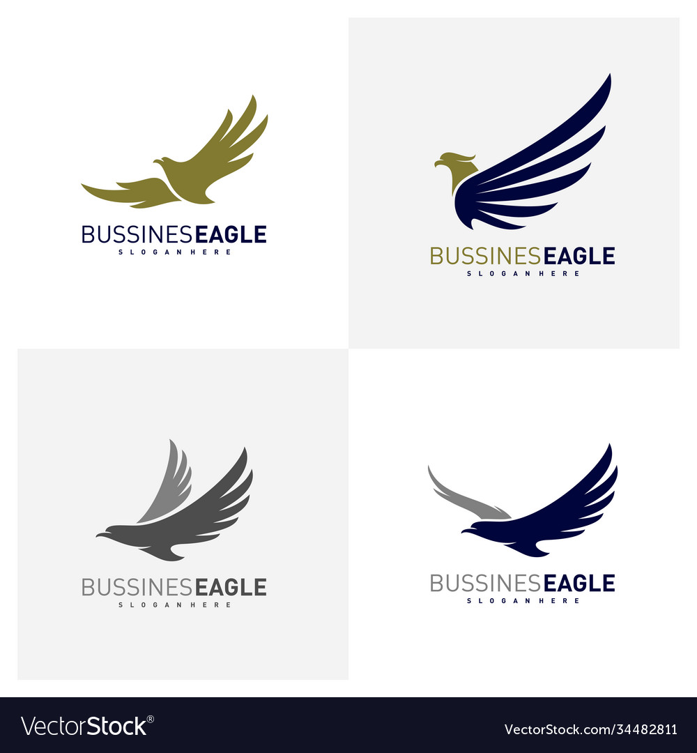 Set eagle logo creative eagle logo design Vector Image