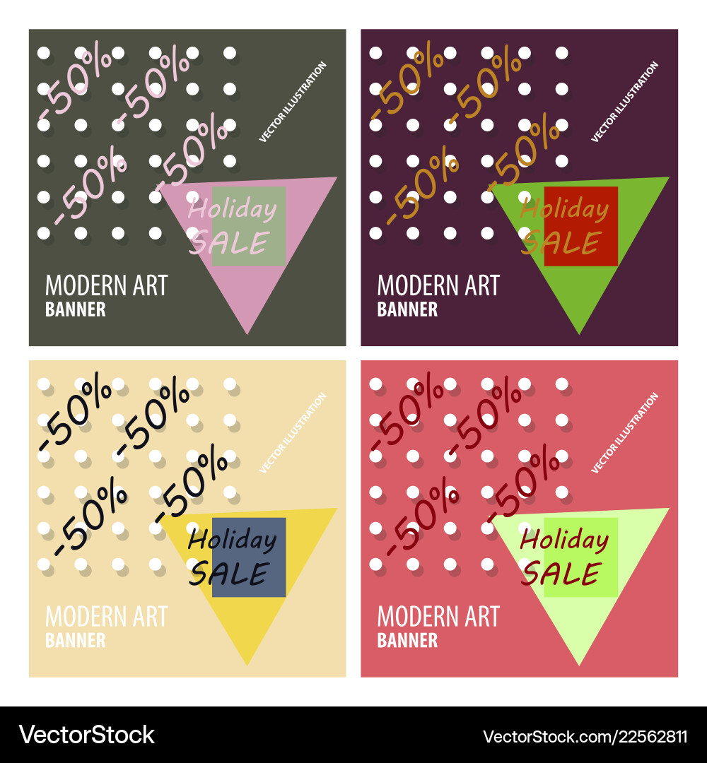 Set of modern art abstract banner square frame Vector Image