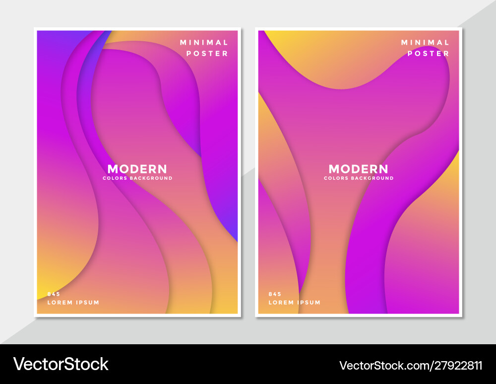 Set poster template in paper cut style Royalty Free Vector