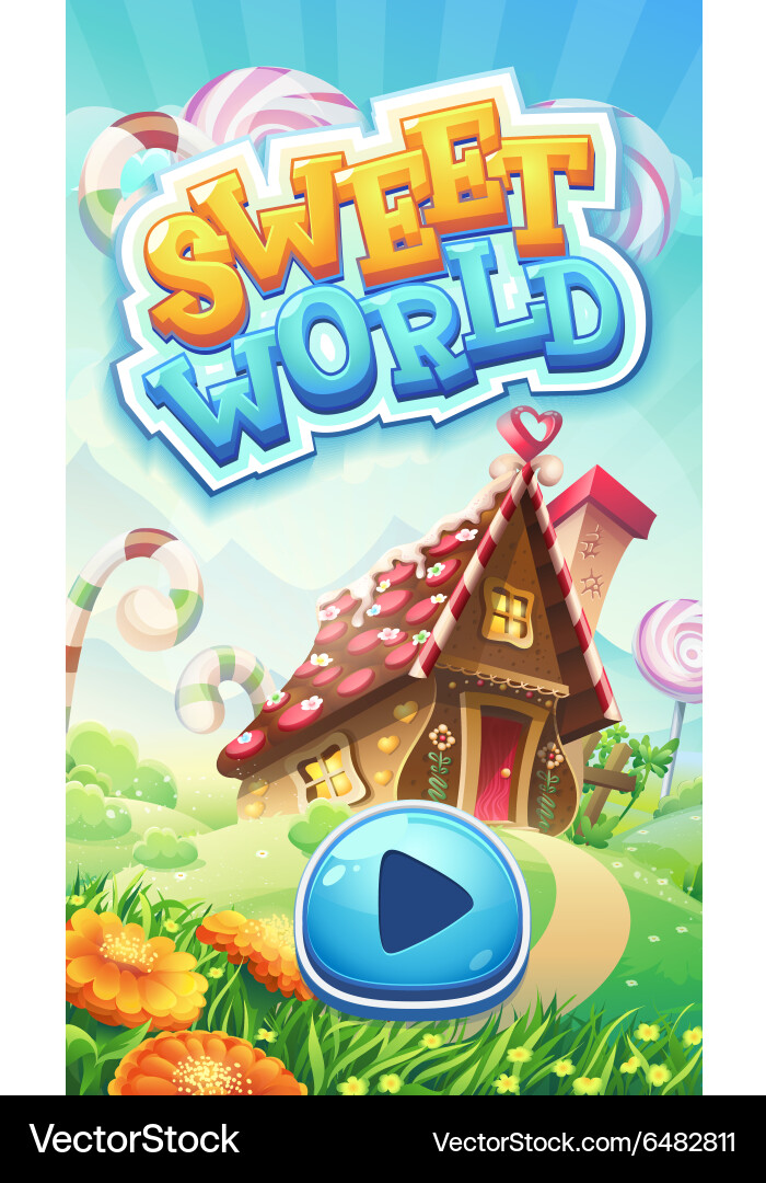 Sweet world mobile gui pack loading screen Vector Image