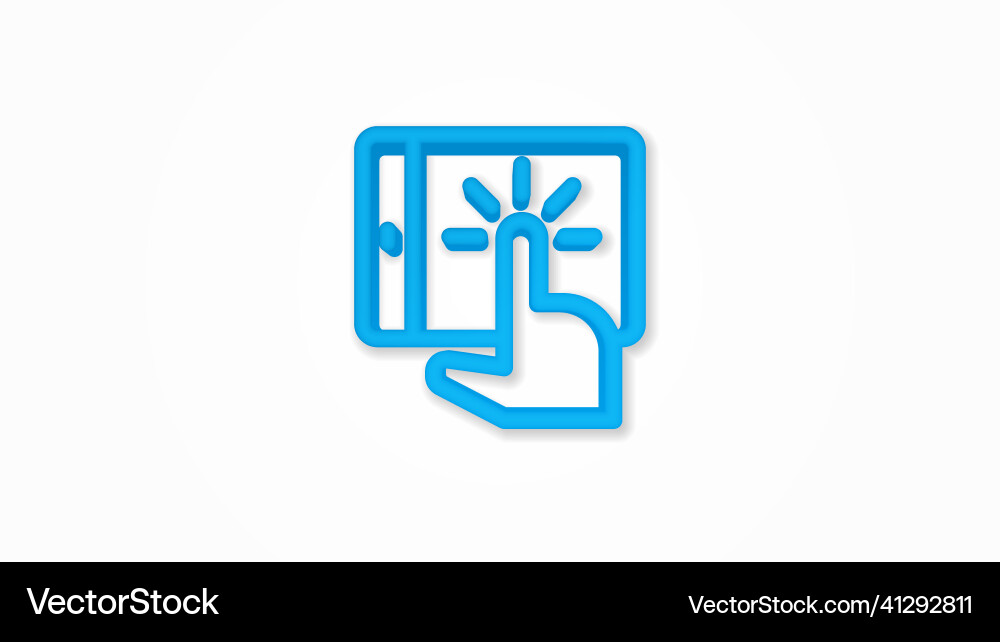 Touchscreen action finger click tap 3d realistic Vector Image