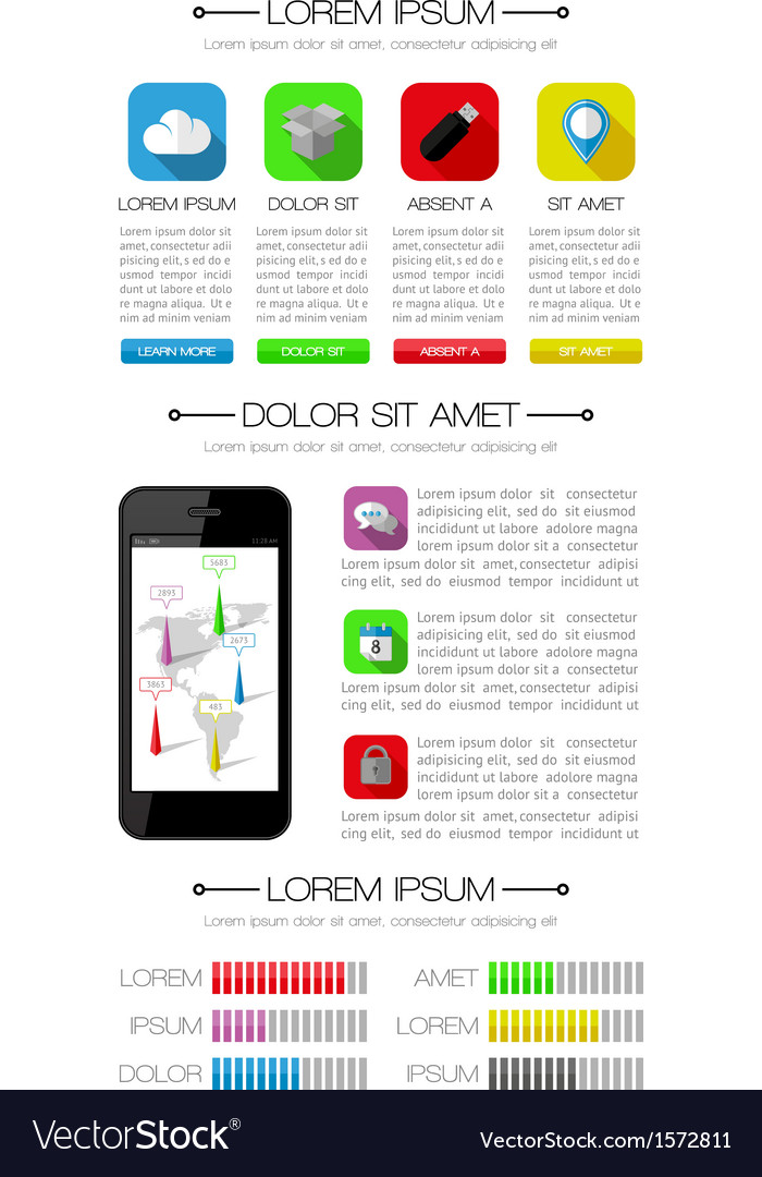 Ui infographics and web elements Royalty Free Vector Image