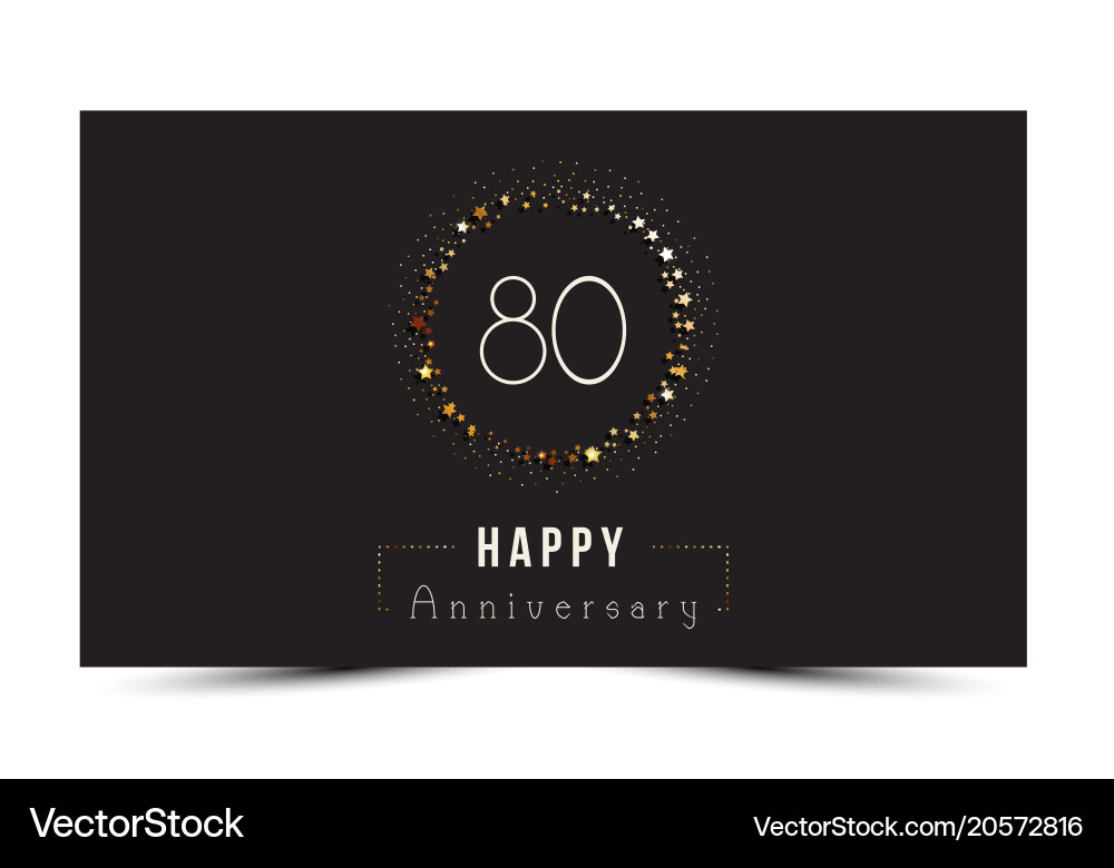 80 years happy anniversary card Royalty Free Vector Image