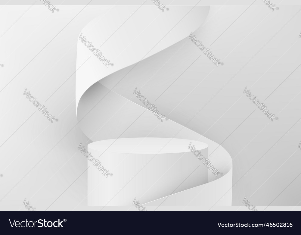 Abstract 3d realistic white empty round podium Vector Image Abstract 3d realistic white empty round podium Vector Image