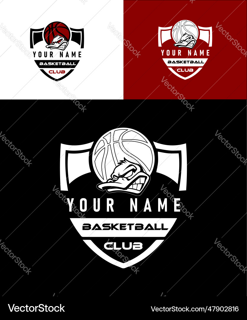Basketball club logo design Royalty Free Vector Image