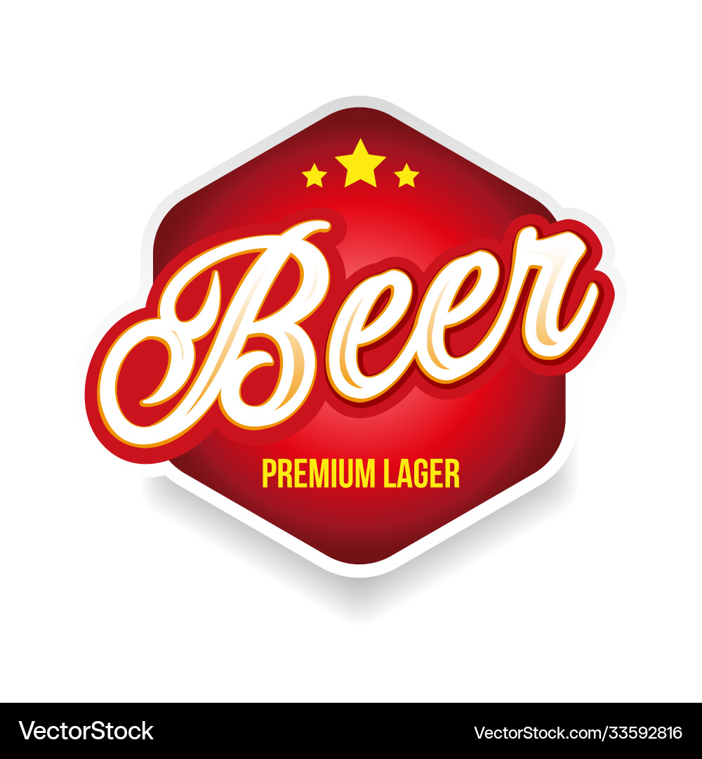 Beer label sign lettering vintage Royalty Free Vector Image