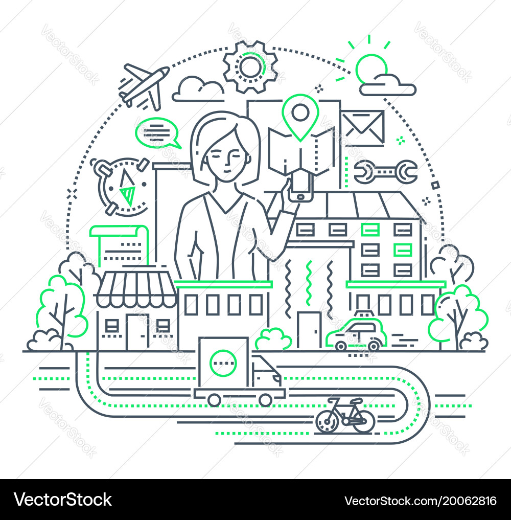 Businesswoman - modern line design style Vector Image