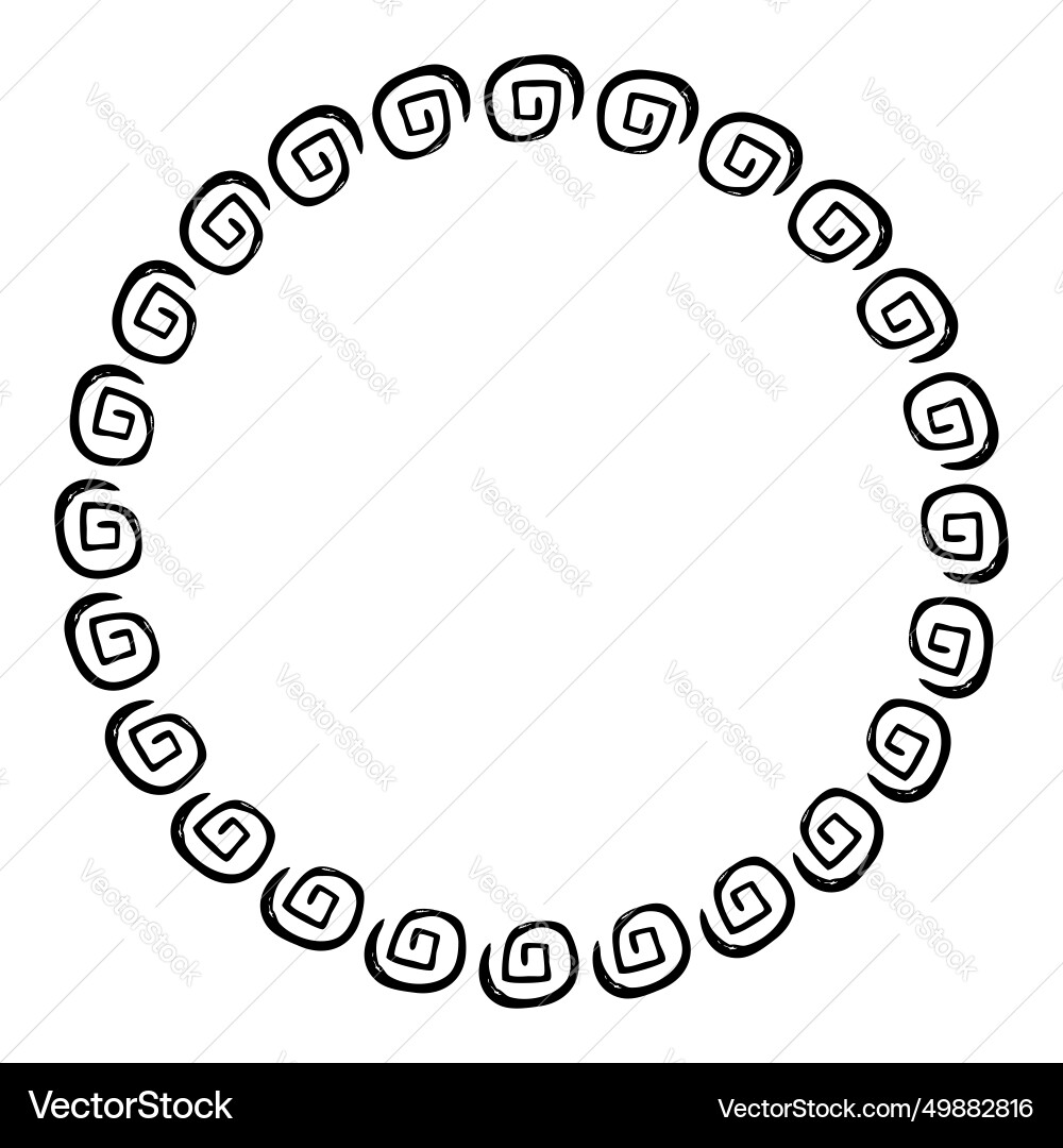 China frame circle shape simple doodle hand draw Vector Image