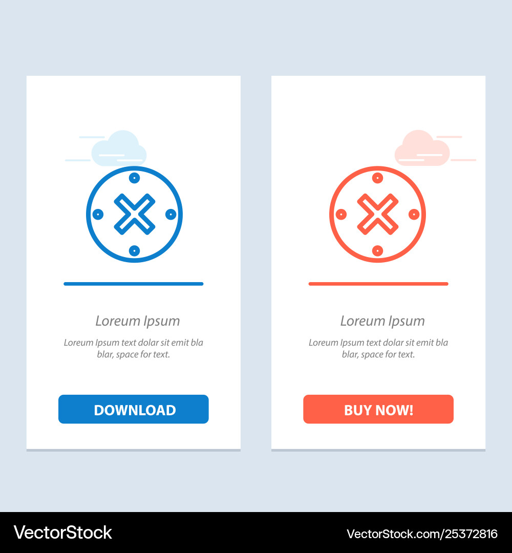 Close cross delete cancel blue and red download Vector Image