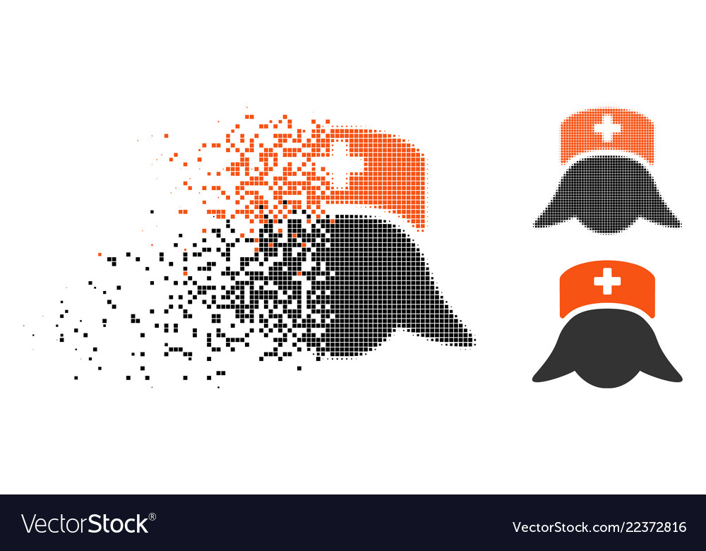 Disappearing pixelated halftone hospital nurse Vector Image Disappearing pixelated halftone hospital nurse Vector Image